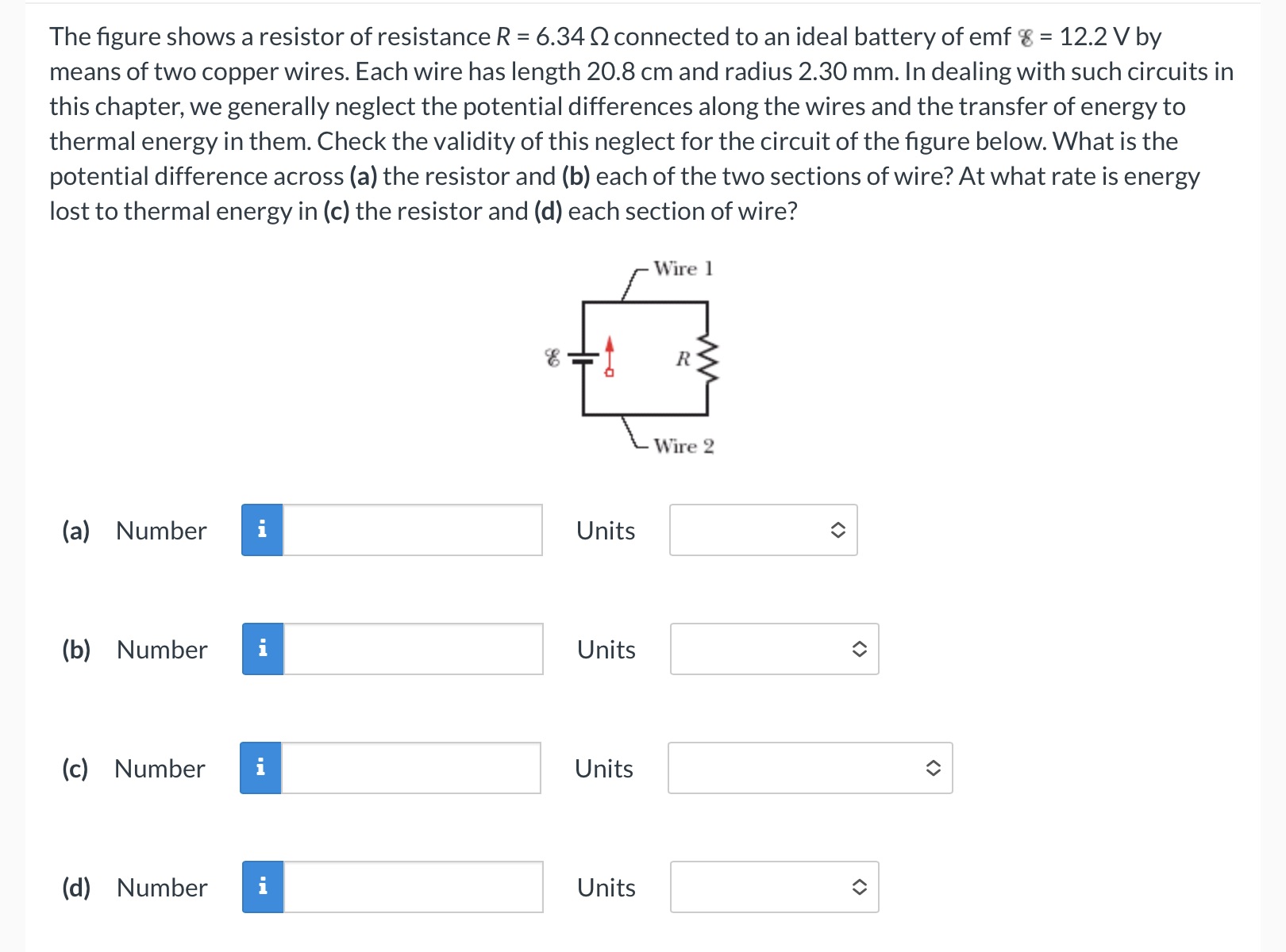 Solved The figure shows a resistor of resistance R=6.34Ω | Chegg.com