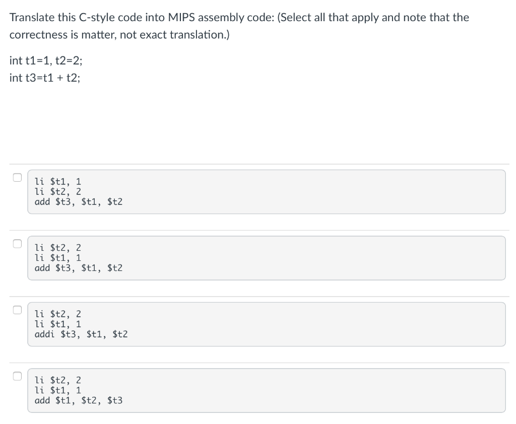 Solved Translate this C-style code into MIPS assembly code: | Chegg.com