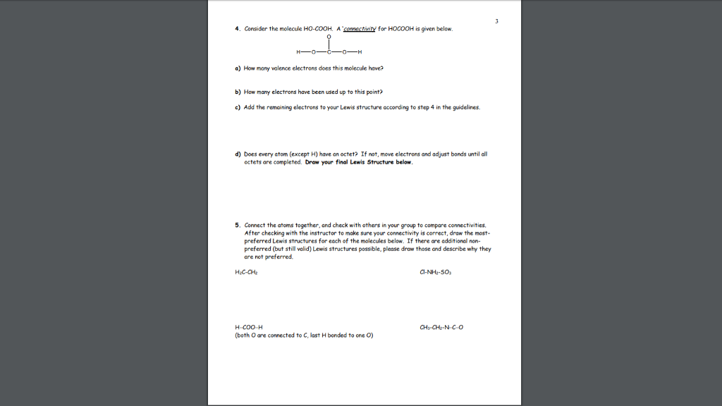 Solved 4. Consider the molecule HO-COOH. A for HOCOOH is | Chegg.com