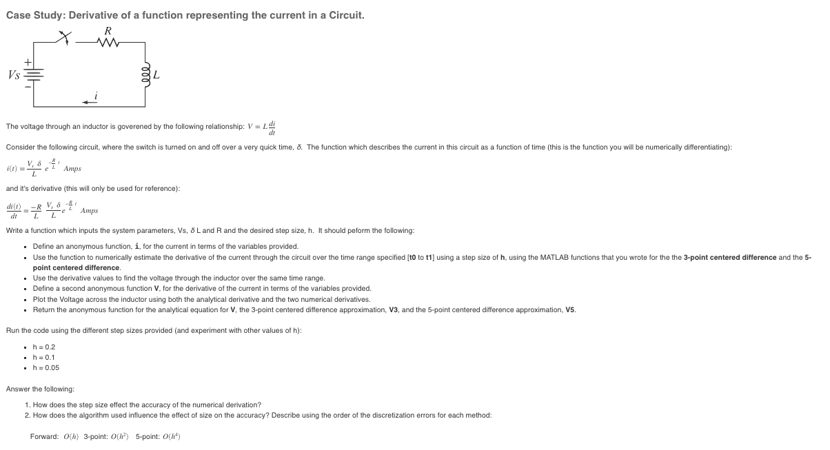 Case Study: Derivative of a function representing the | Chegg.com