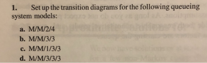 Solved 1. Set up the transition diagrams for the following | Chegg.com