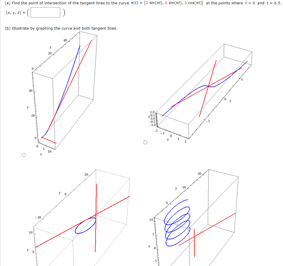 Solved (a) Find the point of intersection of the tangent | Chegg.com
