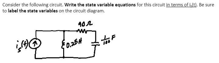Solved Consider the following circuit. Write the state | Chegg.com
