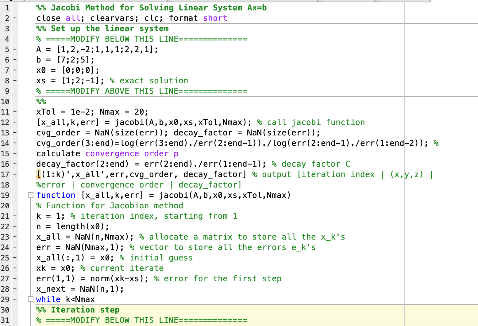 Solved %===== MODIFY BELOW THIS LINE============== % | Chegg.com