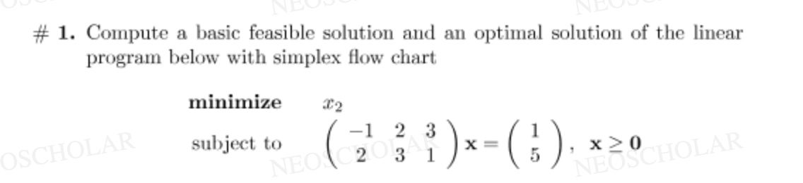 Solved \# 1. Compute a basic feasible solution and an | Chegg.com