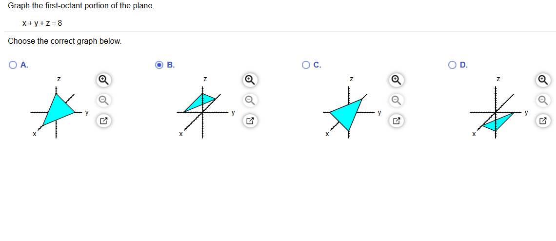 Solved Graph the first-octant portion of the plane. x+y+z= 8 | Chegg.com