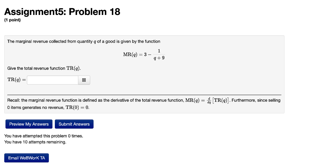 Solved Assignment5: Problem 18 (1 point) The marginal | Chegg.com