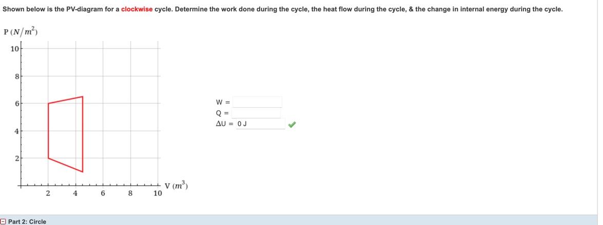 Solved Shown below is the PV-diagram for a clockwise cycle. | Chegg.com