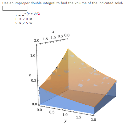 Solved Use an improper double integral to find the volume of | Chegg.com