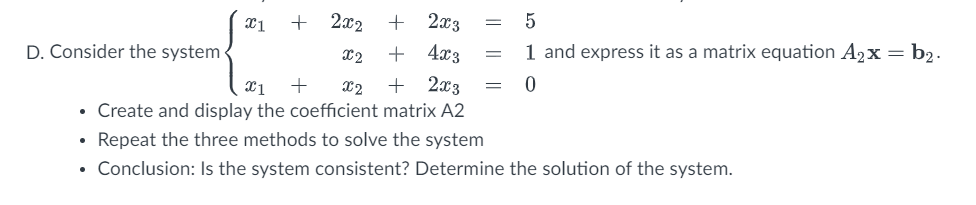 Solved - Create and display the coefficient matrix A2 - | Chegg.com