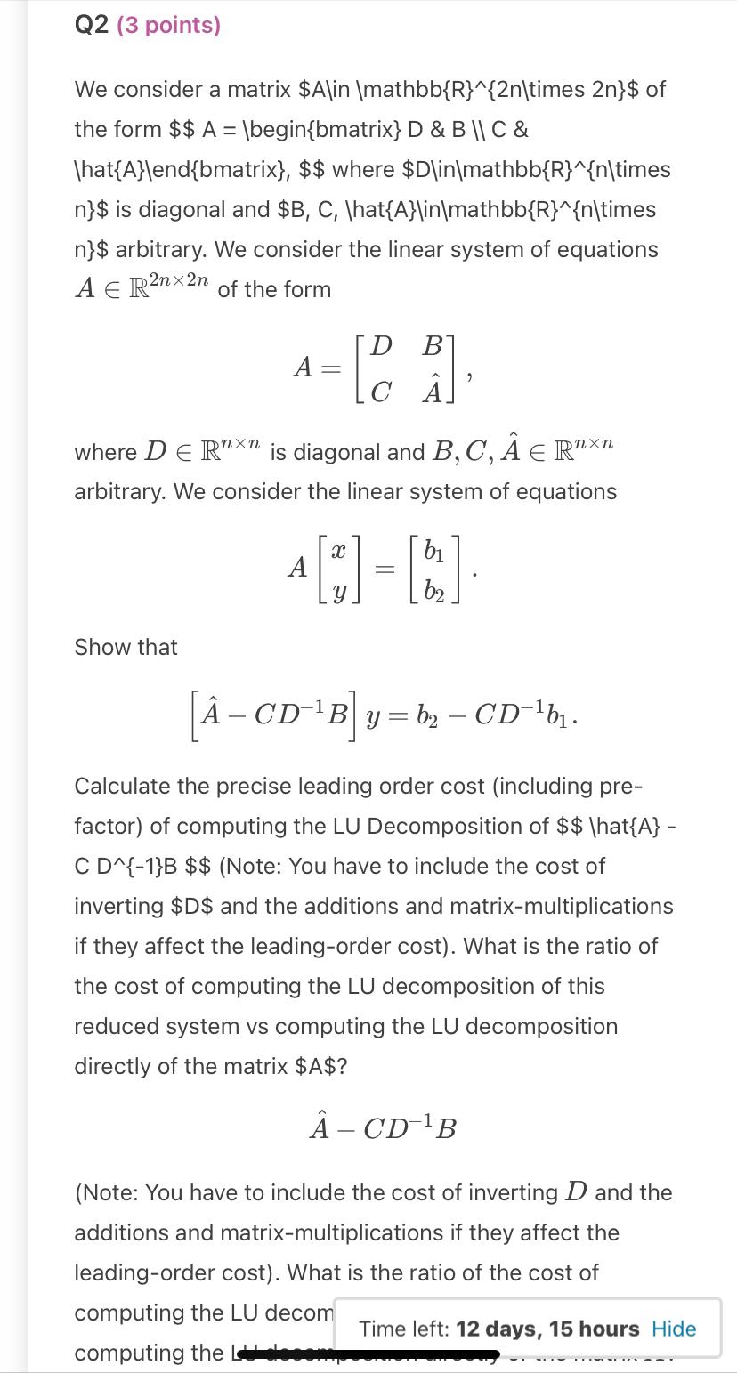 Solved We consider a matrix $A∣ in ∣ mathbb {R}∧{2 n|times | Chegg.com