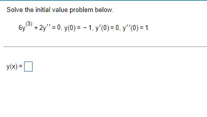 Solved Solve the initial value problem below. | Chegg.com