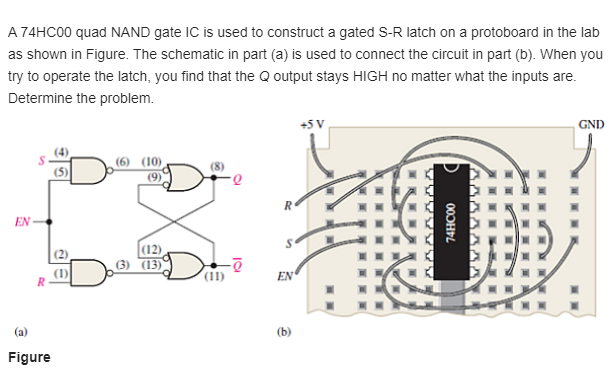 Solved A 74HC00 quad NAND gate IC is used to construct a | Chegg.com