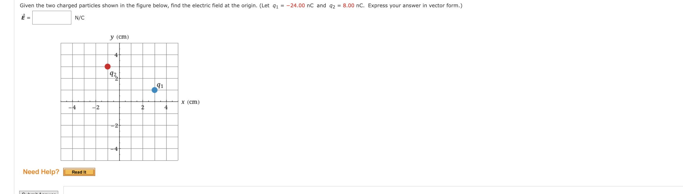 Solved Given the two charged particles shown in the figure | Chegg.com