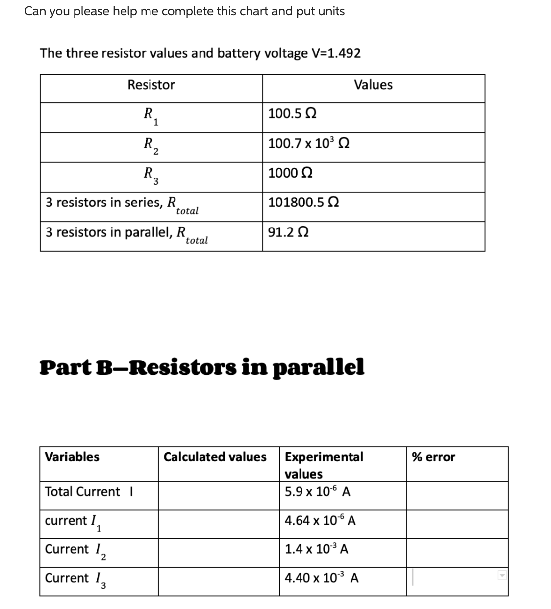 Can you please help me complete this chart and put | Chegg.com