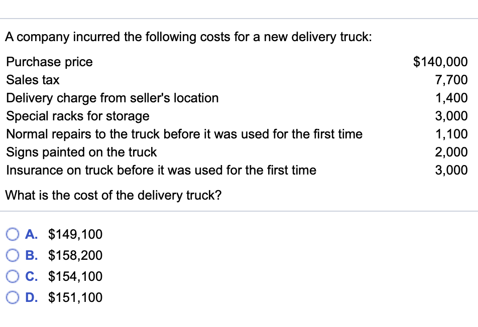 Solved A company incurred the following costs: Purchase | Chegg.com