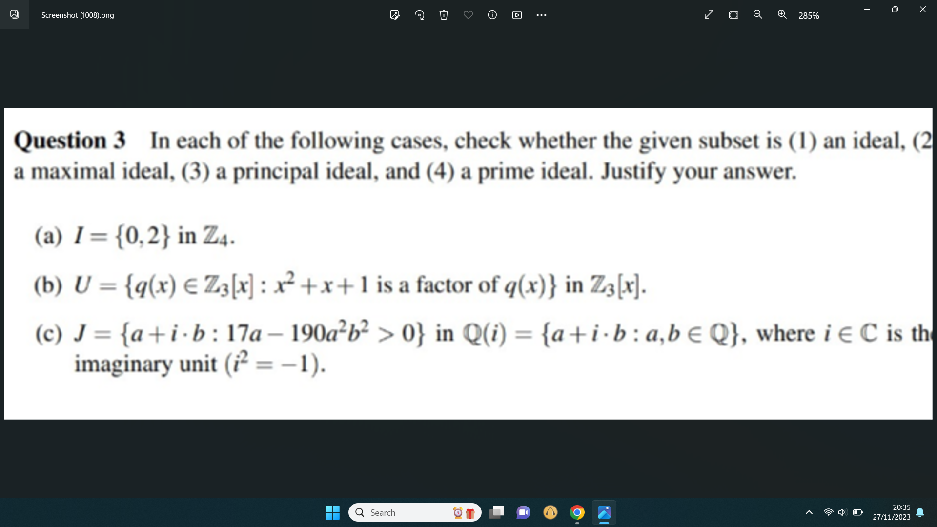 Solved Question 3 In each of the following cases, check | Chegg.com