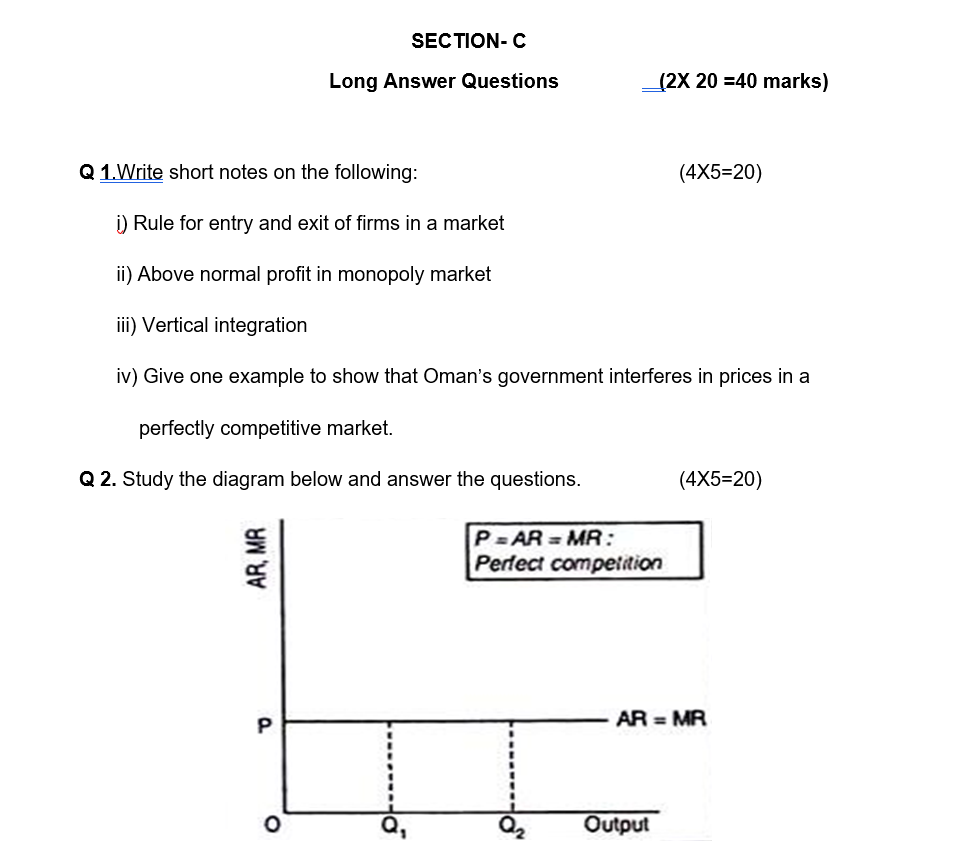 Solved SECTION-C Long Answer Questions _(2X 20 =40 marks) Q | Chegg.com