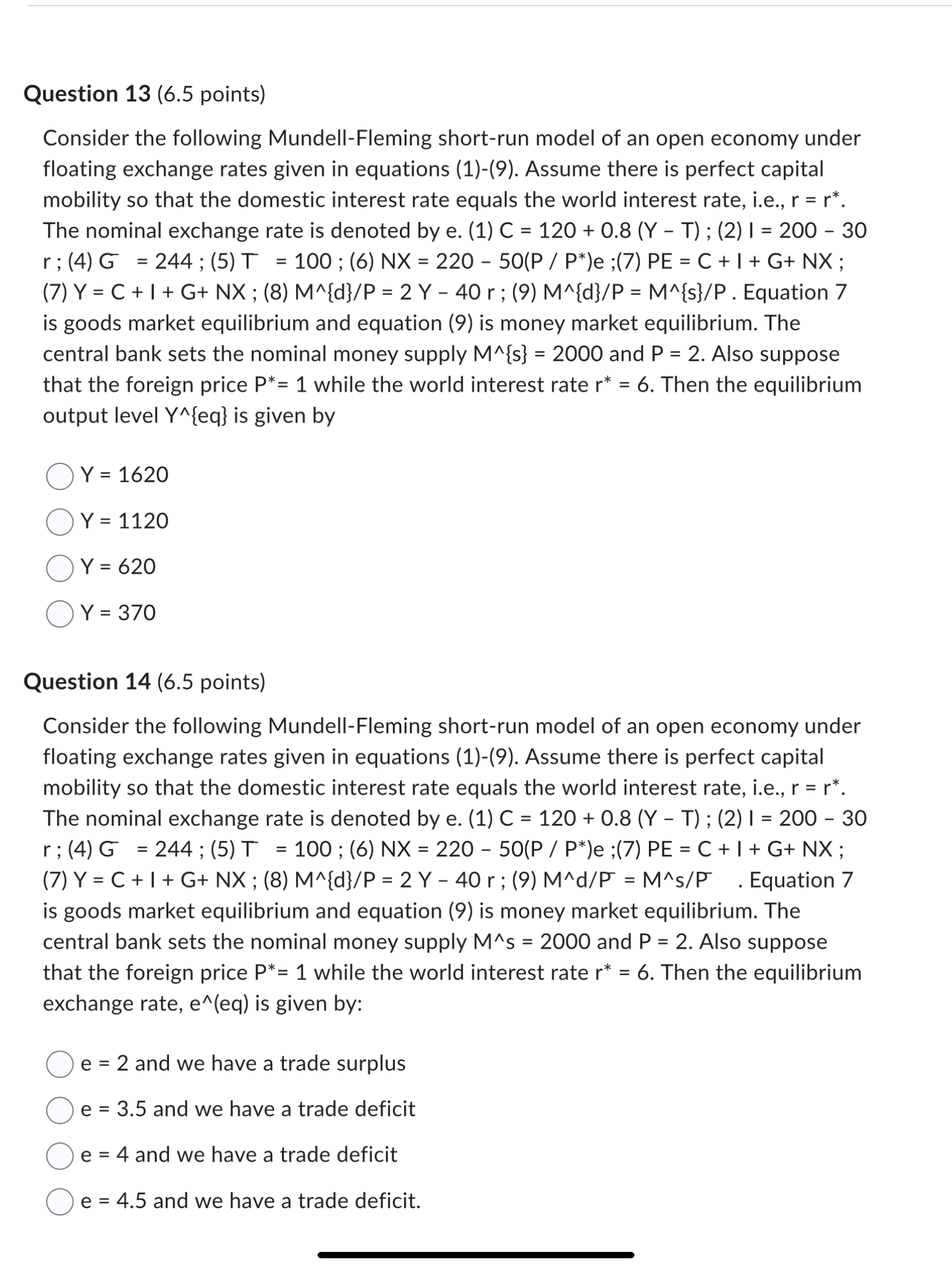 Solved Question 13 (6.5 ﻿points)Consider the following | Chegg.com