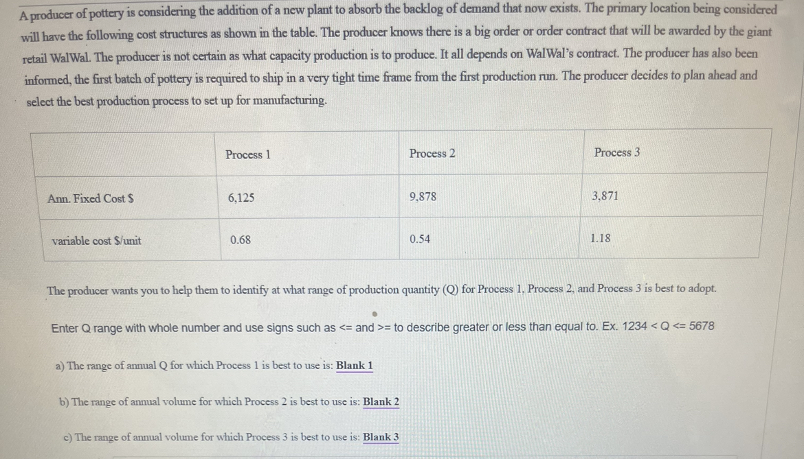 Solved A producer of pottery is considering the addition of | Chegg.com
