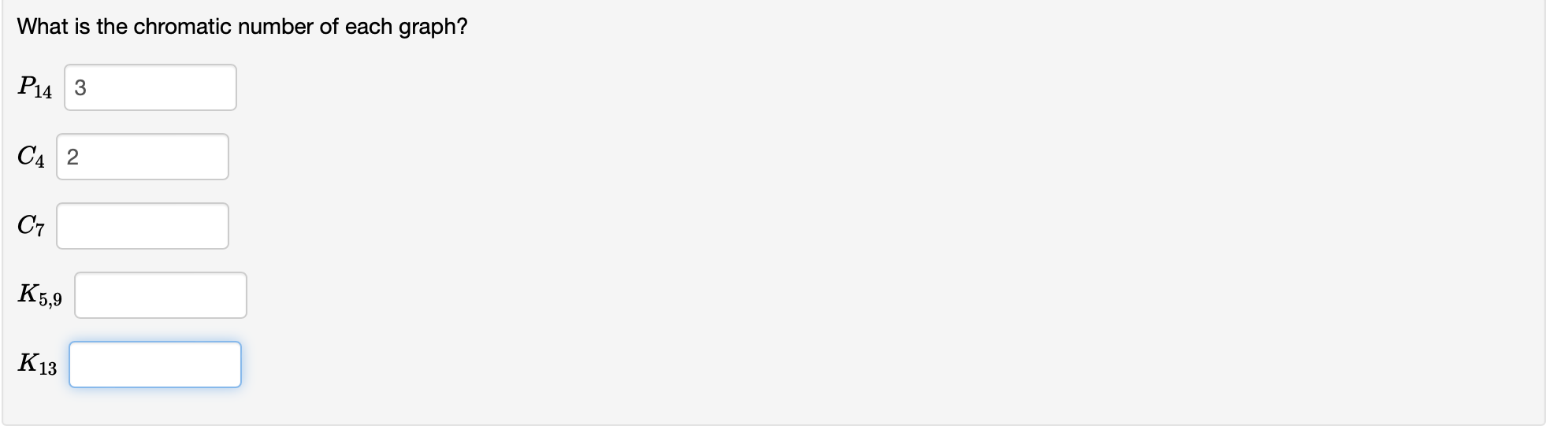 Solved What is the chromatic number of each graph? | Chegg.com