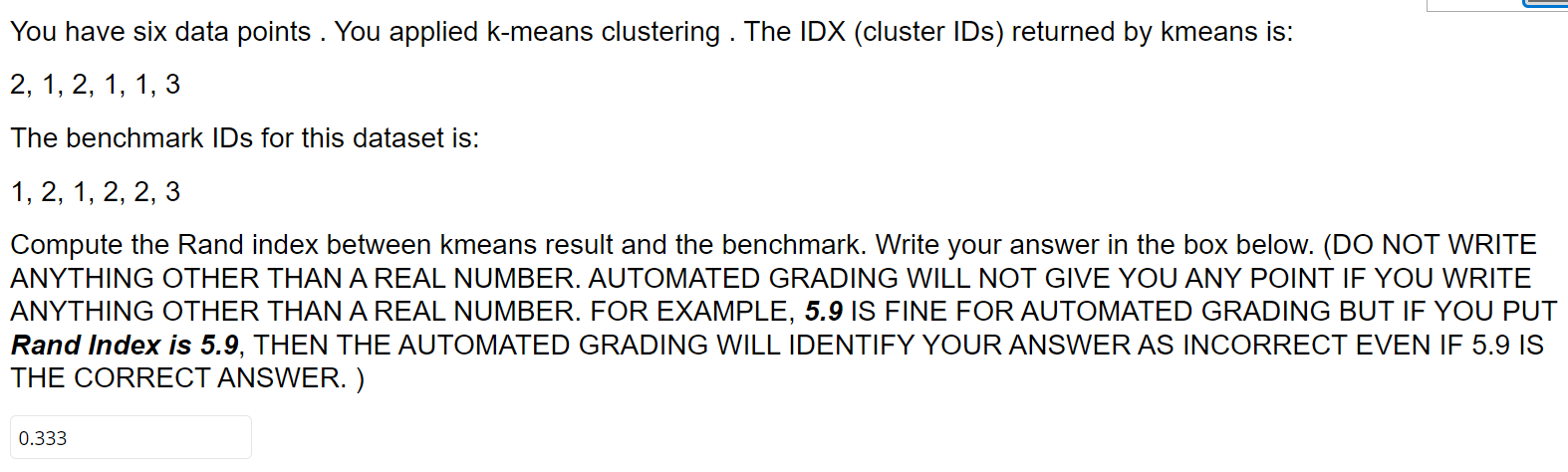 Solved You have six data points. You applied k-means | Chegg.com