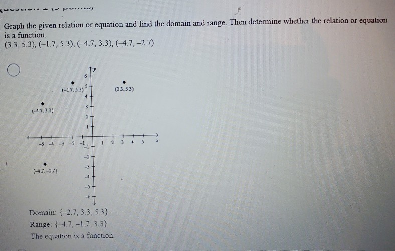 Solved ..pr Graph the given relation or equation and find | Chegg.com