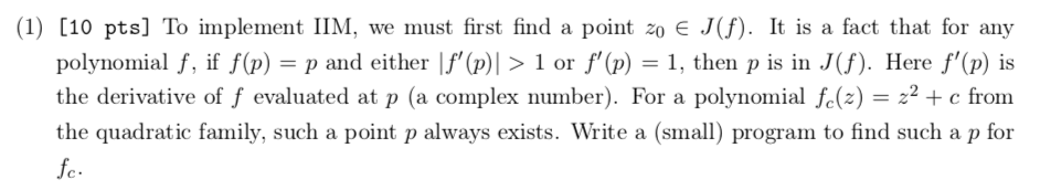This problem is regarding Julia sets using inverse | Chegg.com