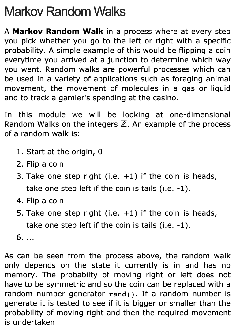 Solved Markov Random Walks A Markov Random Walk in a process | Chegg.com