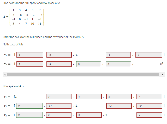 Solved Find bases for the null space and row space of A. | Chegg.com