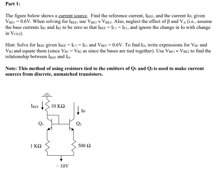 Solved The figure below shows a current source. Find the | Chegg.com