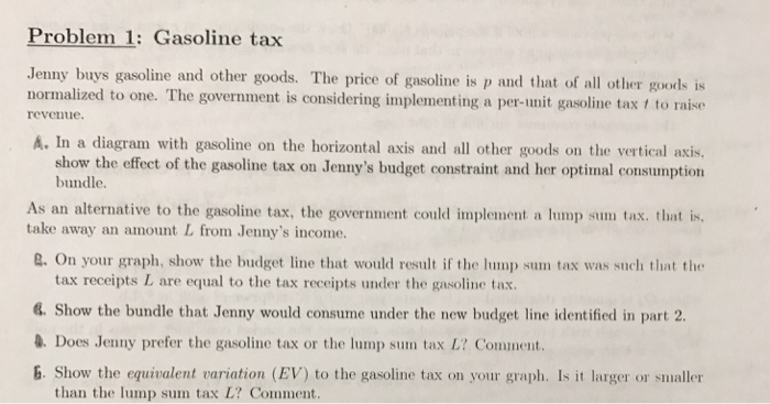 Solved Jenny buys gasoline and other goods. The price of | Chegg.com
