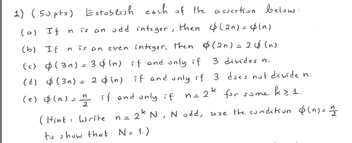 Solved 1) (50pts) Estoblish each of the assertion below. (a) | Chegg.com