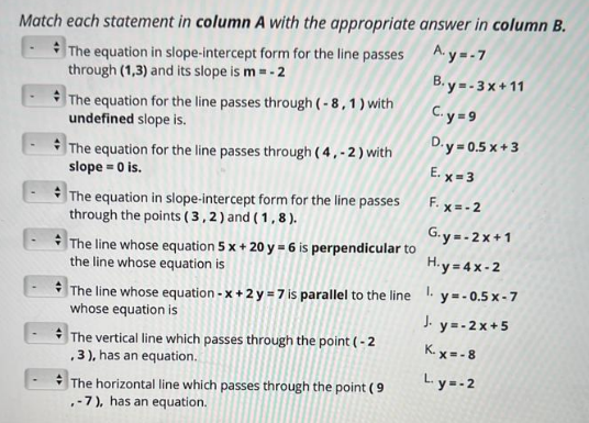 Solved Match each statement in column A with the appropriate | Chegg.com