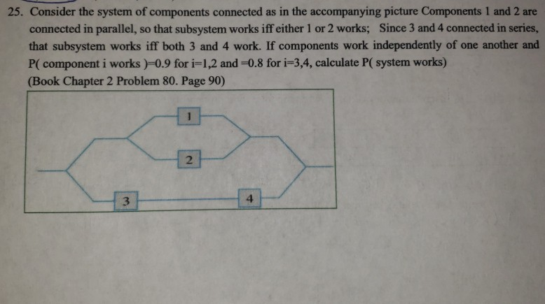 Solved 25. Consider the system of components connected as in | Chegg.com