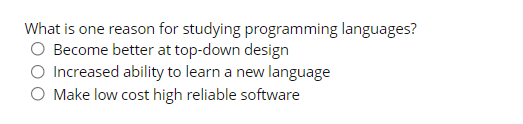 Solved What is one reason for studying programming | Chegg.com