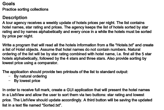 Solved Hotels.txt = Tukan Hotel And Beach Club 3 stars 100 | Chegg.com