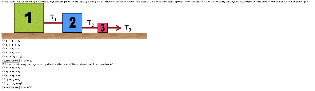 Solved Three blocks are connected by massless strings and | Chegg.com