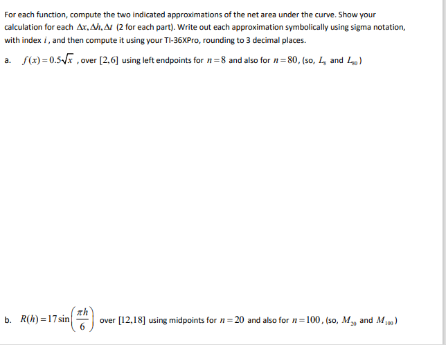 Solved For each function, compute the two indicated | Chegg.com