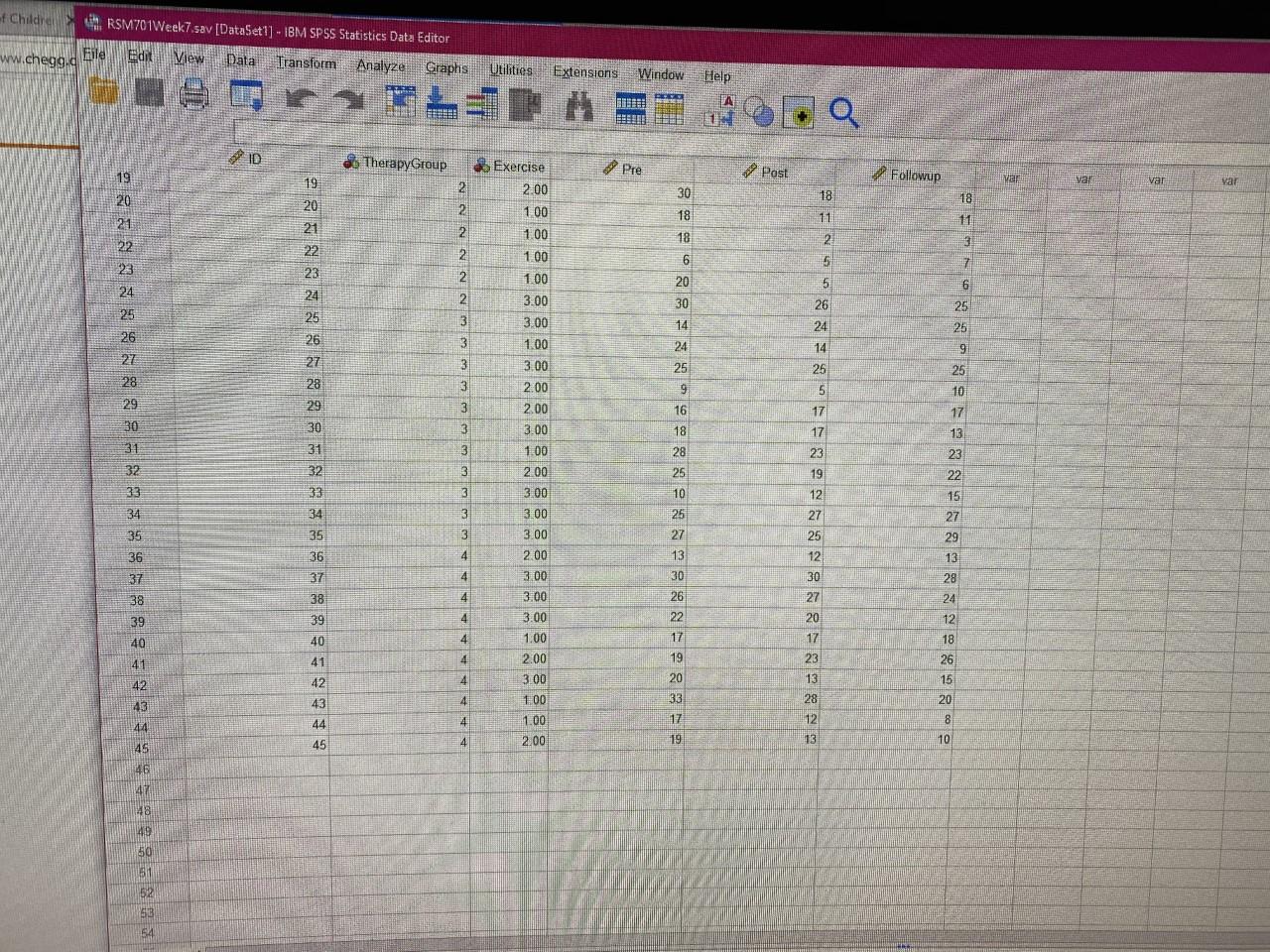 RSM701Week7.sav (DataSeti) - IBM SPSS Statistics Data | Chegg.com