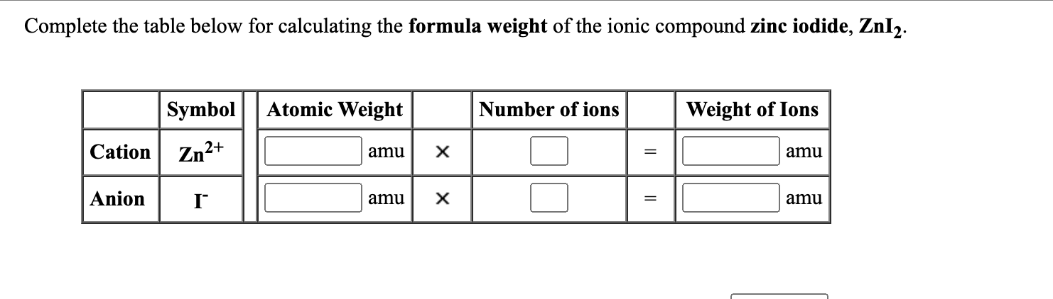 Solved Complete the table below for calculating the | Chegg.com