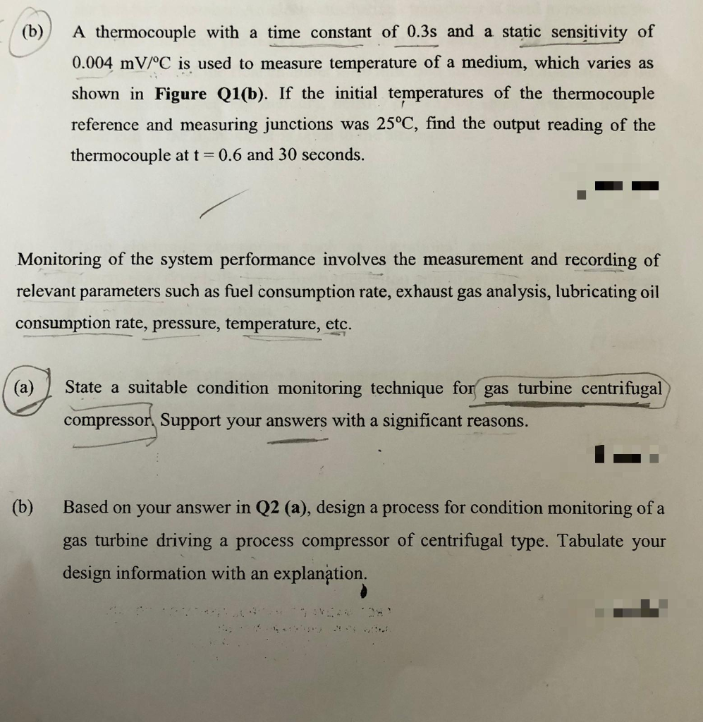 A thermocouple with a time constant of 0.3s and a | Chegg.com