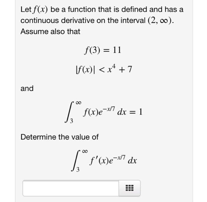 Solved (1 point) Given the functionf(x)(in blue), consider | Chegg.com