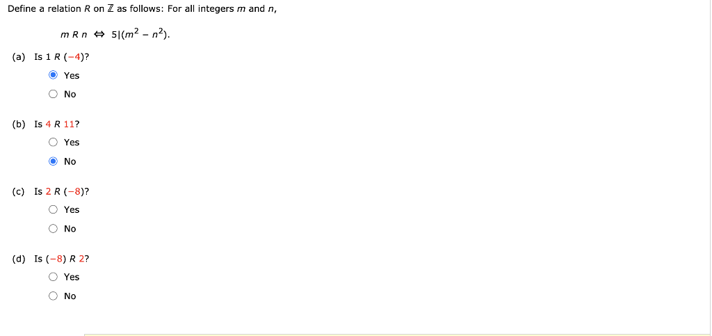 Solved Define A Relation R On Z As Follows For All Integers 