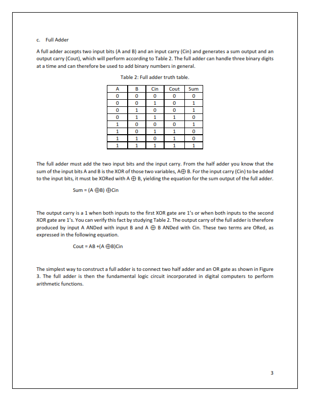 Solved Title Binary Adder Objectives 1. To understand the | Chegg.com