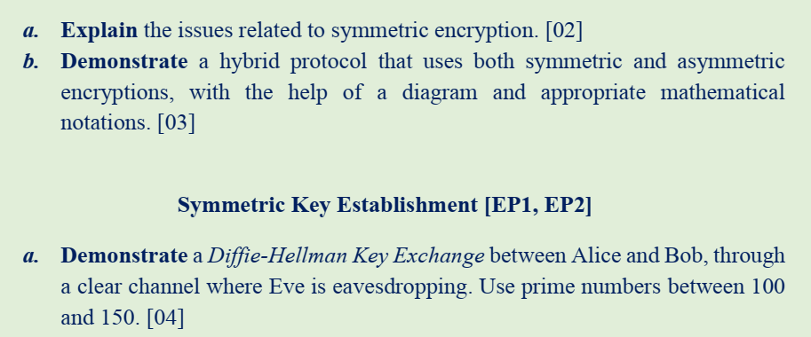 Solved a. Explain the issues related to symmetric | Chegg.com