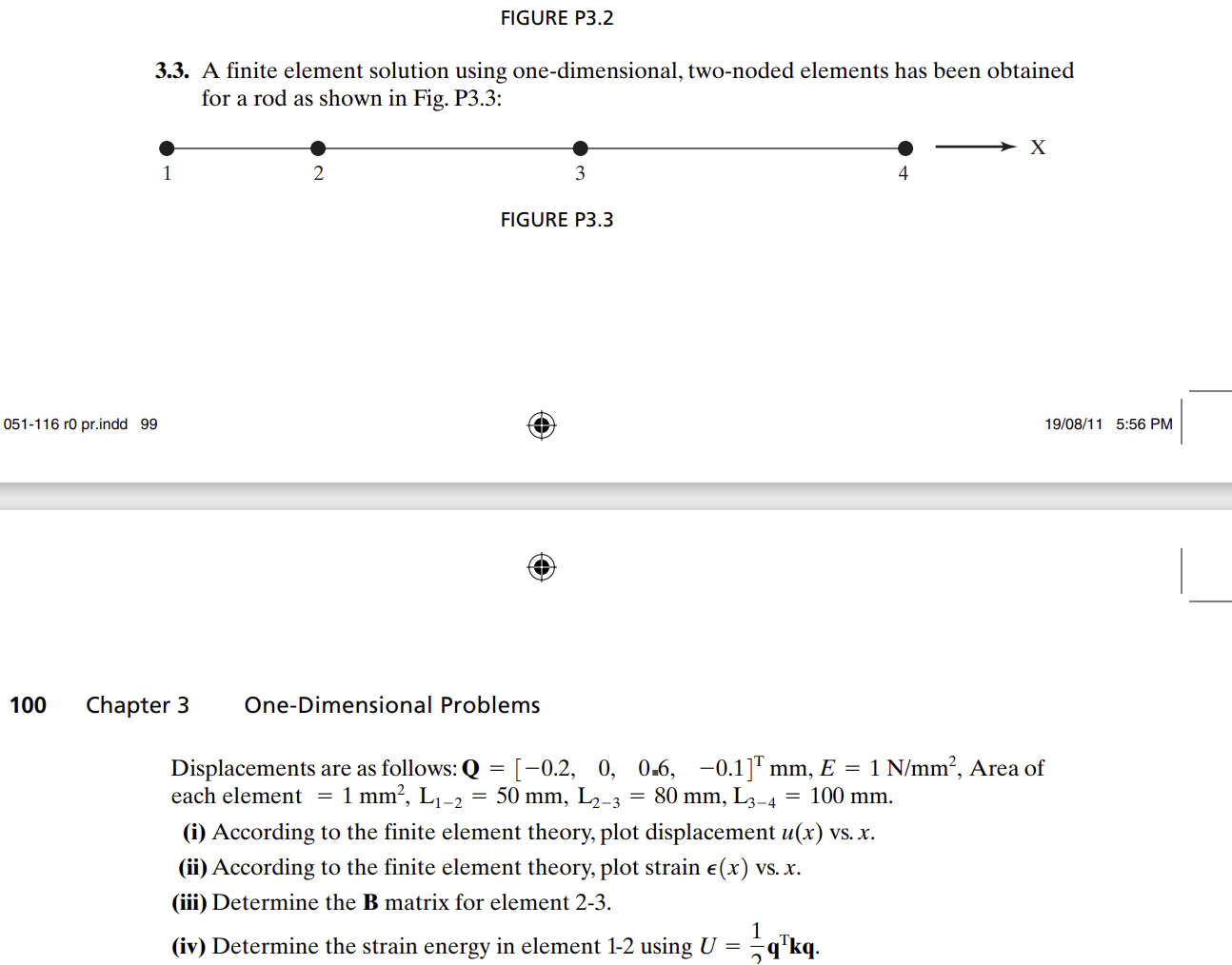 Solved 3 3 A Finite Element Solution Using One Dimensional