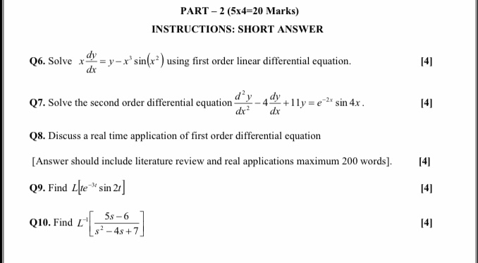 Solved PART-2 (5x4=20 Marks) INSTRUCTIONS: SHORT ANSWER Q6. | Chegg.com
