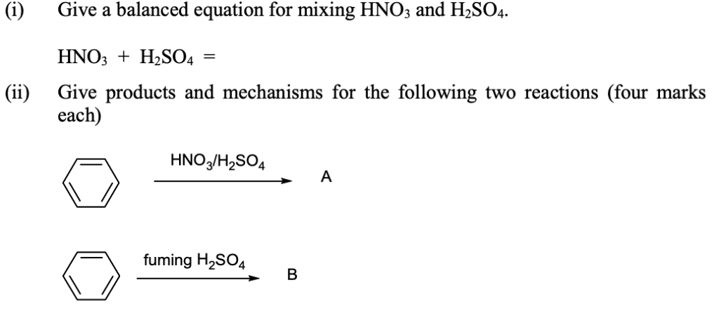 Solved (i) Give a balanced equation for mixing HNO3 and | Chegg.com