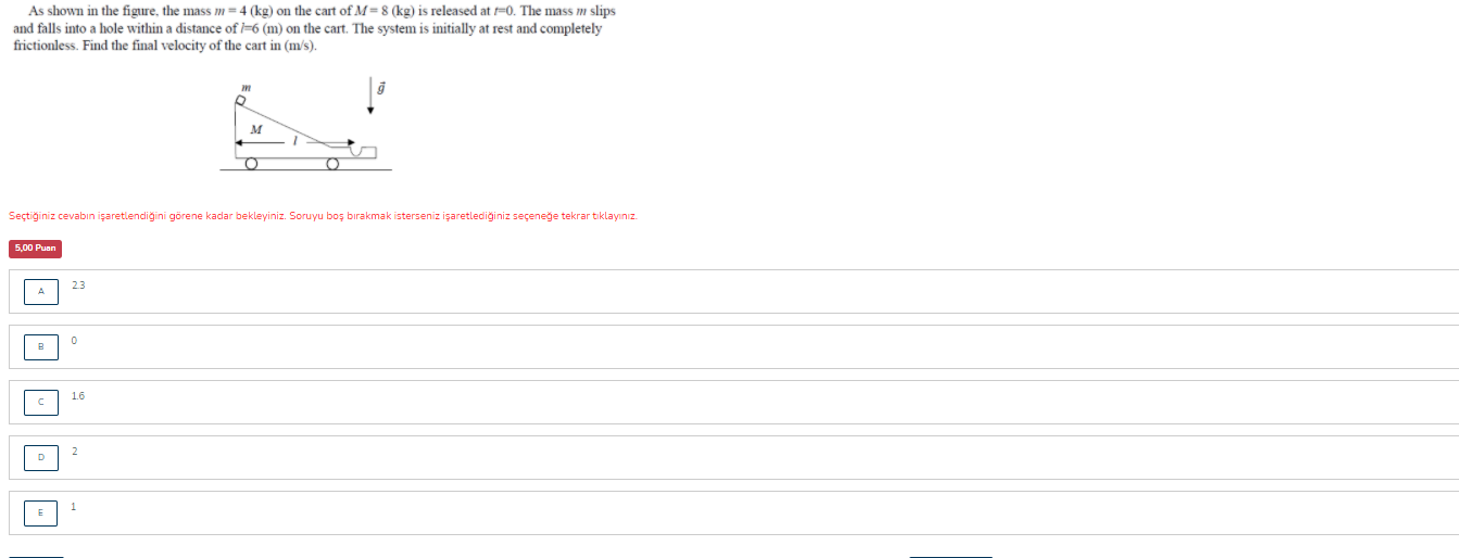 Solved As shown in the figure, the mass m= 4 (kg) on the | Chegg.com